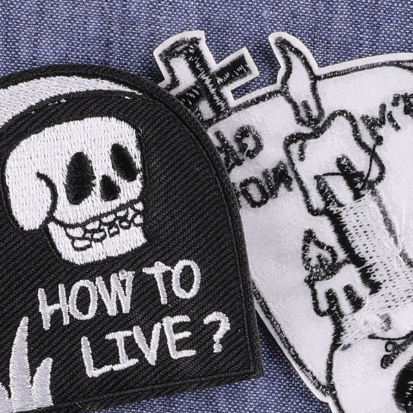 Iron-On Patch - Ghost and Skeleton